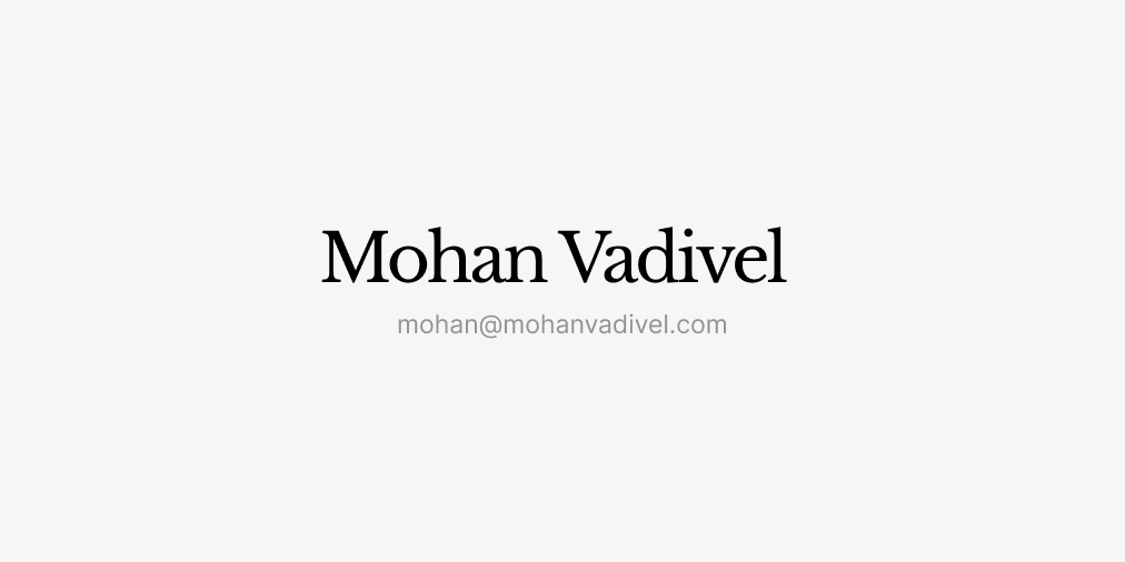 Mohan Vadivel - Design Engineer & Product Designer | Portfolio